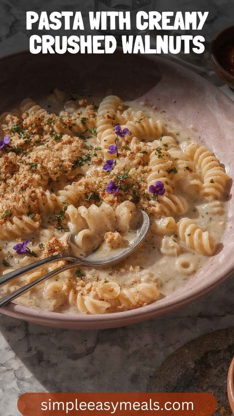 Pasta With Creamy Crushed Walnuts - Simple Easy Meals